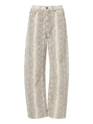 Citizens Of Humanity Miro Snake-print Barrel-leg Jeans - Grey