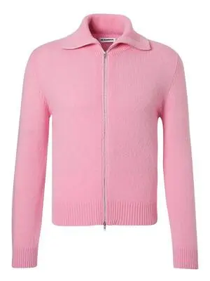 JIL SANDER Wool-blend Zip-up Sweater - Pink