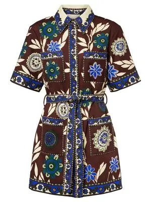 ALEMAIS Alémais Jasper Printed Shirt Dress - Brown