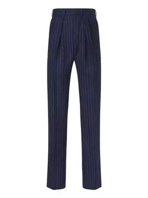 TOM FORD Wool, Linen, And Silk Straight Pants - Blue