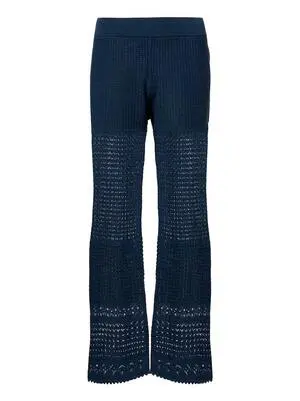 ERES Embleme Open-knit Straight Pants - Blue