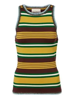 ALEMAIS Clover Knitted Striped Tank Top - Multicoloured