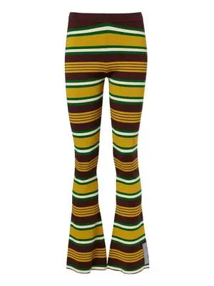 ALEMAIS Clover Knitted Striped Flared Pants - Multicoloured