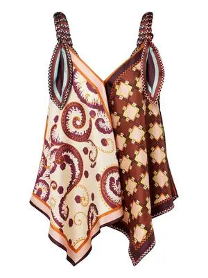 ALEMAIS Wilson Printed Silk Twill Top - Multicoloured