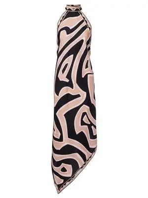 Emilio Pucci Labirinto Halterneck Silk Twill Midi Dress - Multicoloured