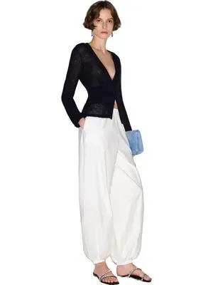 REFORMATION Delphine Sheer Cardigan - Black