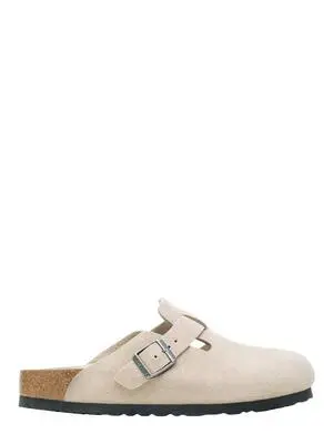 BIRKENSTOCK Boston Soft Footbed Suede Clogs - Grey