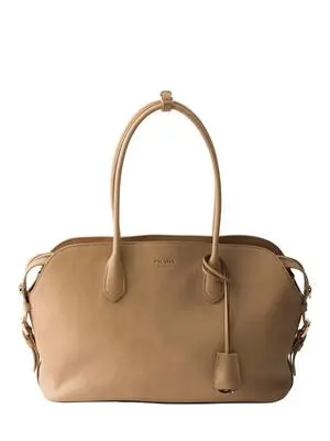 Prada Leather Tote Bag - Neutral