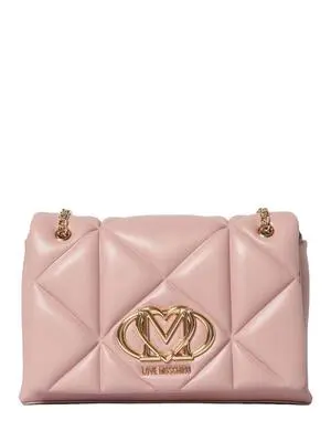 Moschino Quilted Shoulder Bag With Chain Strap - Pink