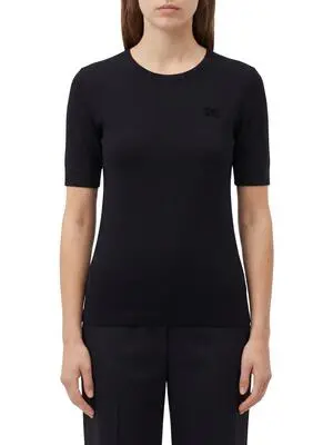 GANNI Ribbed T-shirt - Black