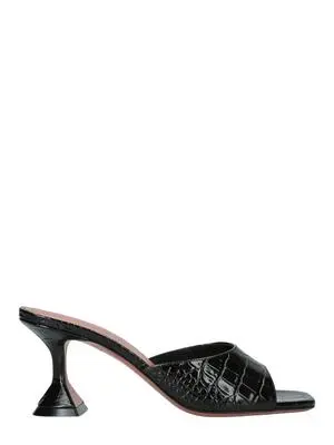 Amina Muaddi Amina Muaddi Lupita 70 Croc-Embossed Leather Mules Black