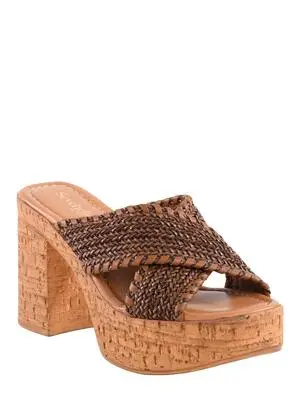 Seychelles Encore Platform Slide Sandal Brown