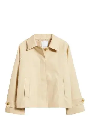 Mango Cuba Oversize Short Cotton Trench Coat - Beige