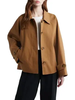 Mango Cuba Oversize Short Cotton Trench Coat - Medium Brown