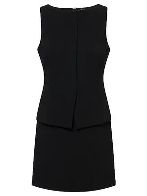 Theory Boat-neck Mini Dress - Black