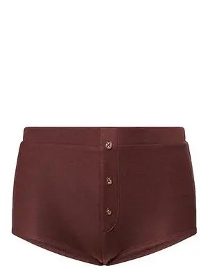 ENTIRE STUDIOS Mid-rise Knit Shorts - Saddlewood