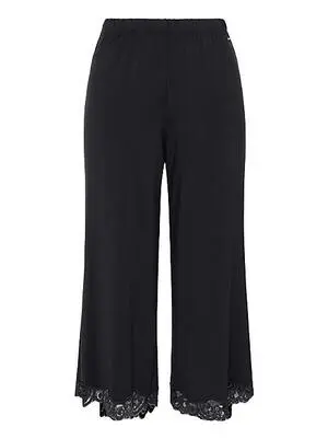 SAVAGE X FENTY Lace-trim Woven Culottes - Black Caviar