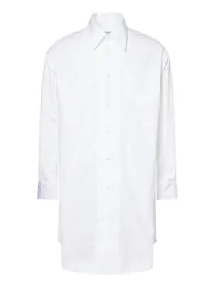 Ami Oversized Long-line Cotton Shirt - Blanc