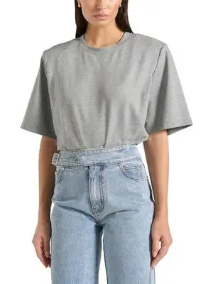 Manière De Voir Manière De Voir Wide Shoulder Bodysuit T-Shirt Grey