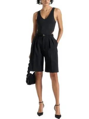 Manière De Voir Noa V-neck Bodysuit - Black