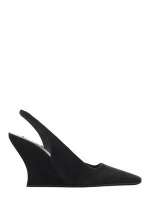 Alaïa Wave Suede Slingback Pumps Black