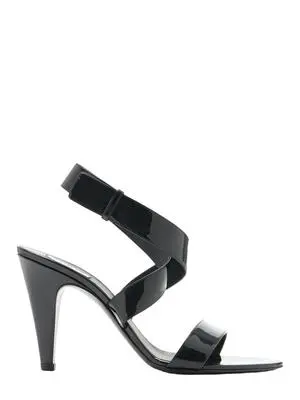 Alaïa Patent Leather Cone Heel Sandals - Black