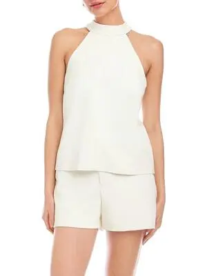 Fifteen Twenty Alexis Faux Leather Halter Top - Bone
