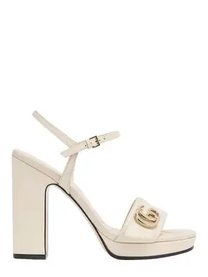 Gucci Platform Sandal With Double G - Beige