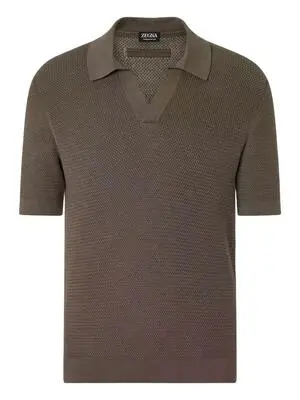 Zegna V-neck T-shirt - Brown