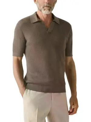 Zegna V-neck T-shirt - Brown