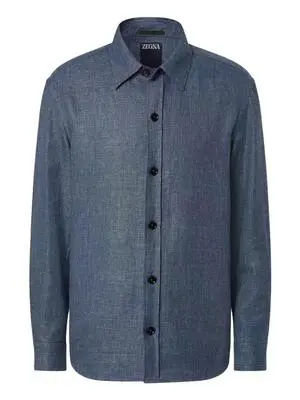 Zegna Buttoned Overshirt - Blue