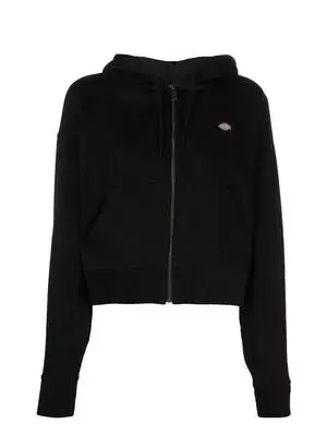 Dickies Logo-patch Zip-up Hoodie - Black