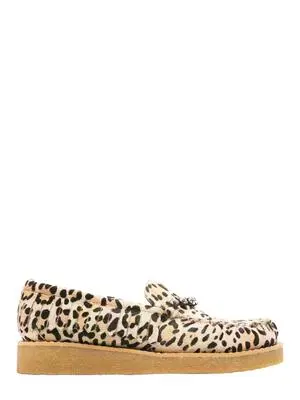 FORTE_FORTE Crystal-embellished Animal-pattern Loafers - Brown