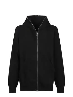 Rick Owens Zip Hooded Cotton Sweatshirt - Black