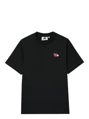 CHOCOOLATE Heart Appliqué T-shirt - Black