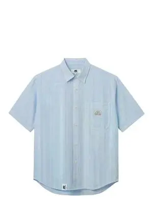 CHOCOOLATE Striped Patch-pocket Shirt - Blue