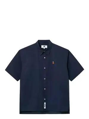 CHOCOOLATE Buttoned Short-sleeve Shirt - Blue