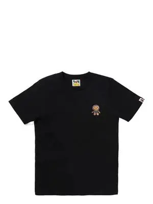 A BATHING APE Monkey-Embroidered T-Shirt Black