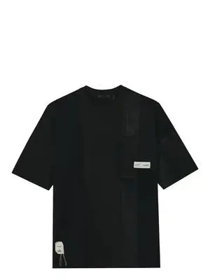FIVE CM Checked Panel T-shirt - Black
