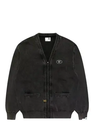 AAPE BY *A BATHING APE V-neck Patch-detail Cardigan - Grey