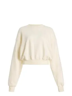 Eterne Cropped Crewneck Sweatshirt - Ivory