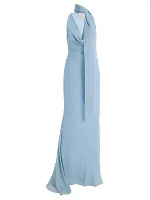 DE LA VALI Sasini Georgette Maxi Dress - Blue