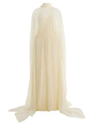 DE LA VALI Nila Chiffon Maxi Dress Ivory
