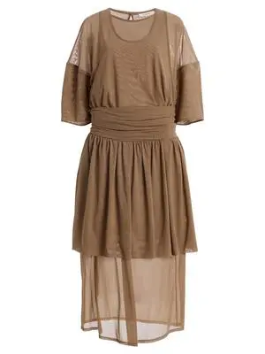 LEMAIRE Mesh Midi Dress - Brown