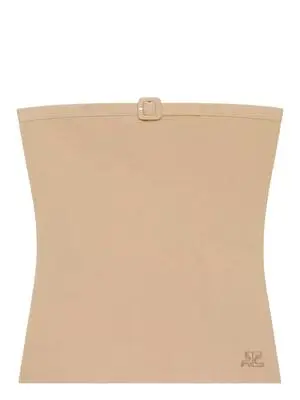 COURREGES Buckle-detail Tube Top - Neutrals