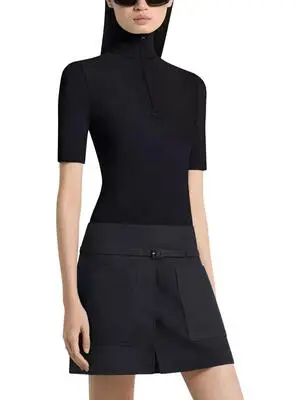 COURREGES Half-zip Top - Black