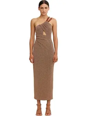 Significant Other Gia Metallic Midi Dress - Bronze