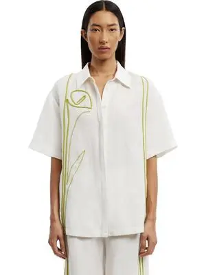 Significant Other Long-sleeve Linen-blend Shirt - Lily Cord