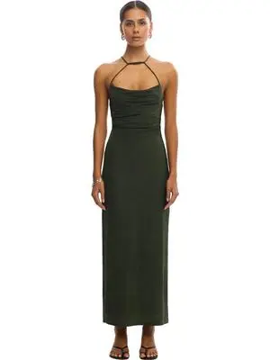 Significant Other Knot Strap Midi Dress - Forest