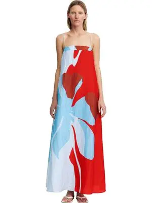 Significant Other Edith Printed Maxi Dress - Crimson Stencil